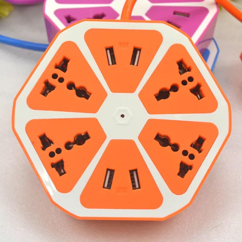SET OF 2 Hexagon Multiple Sockets Power Strip with 4 USB port | Lazada PH