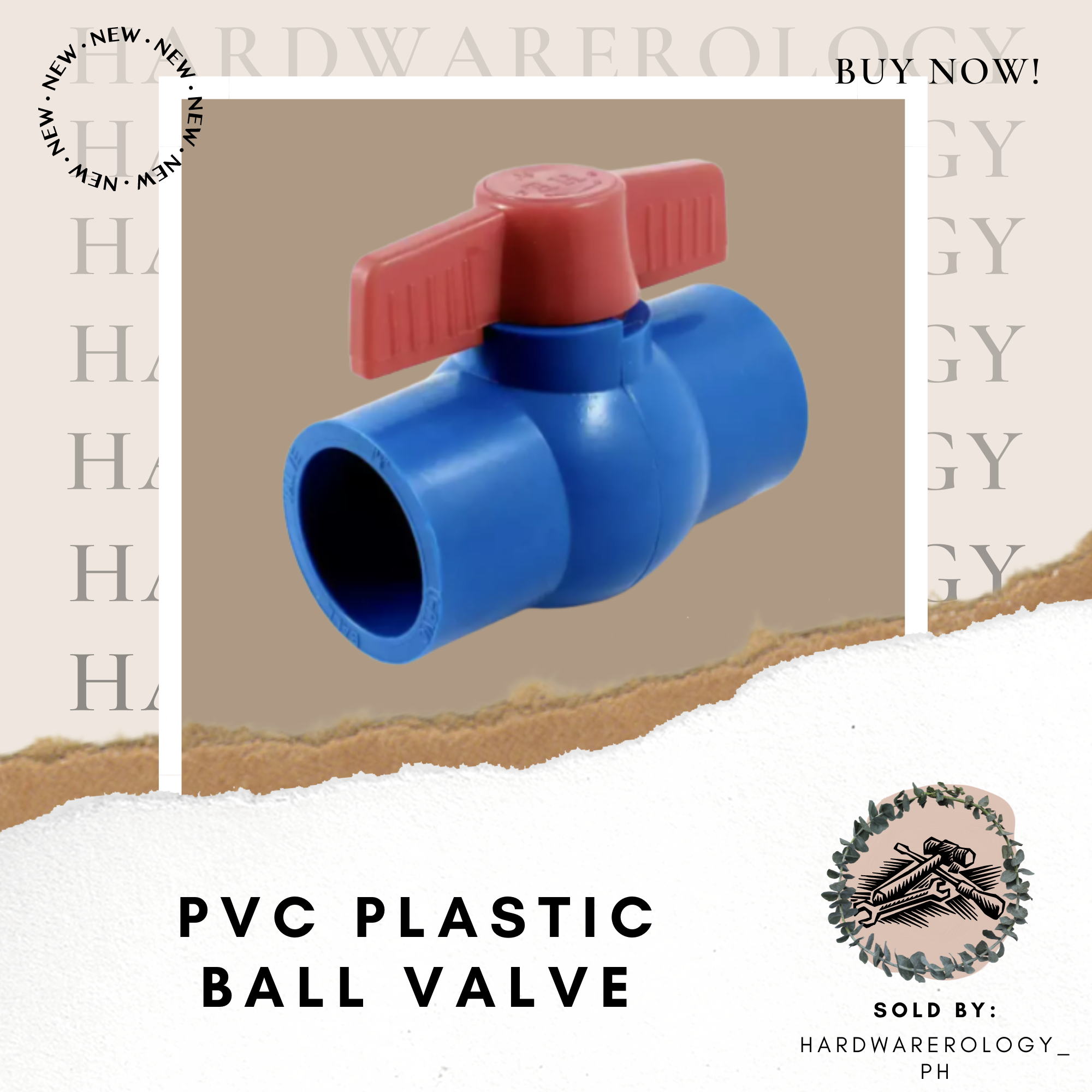 PVC Plastic Ball Valve (3 Sizes) Water Switch Section Gate Valve ...