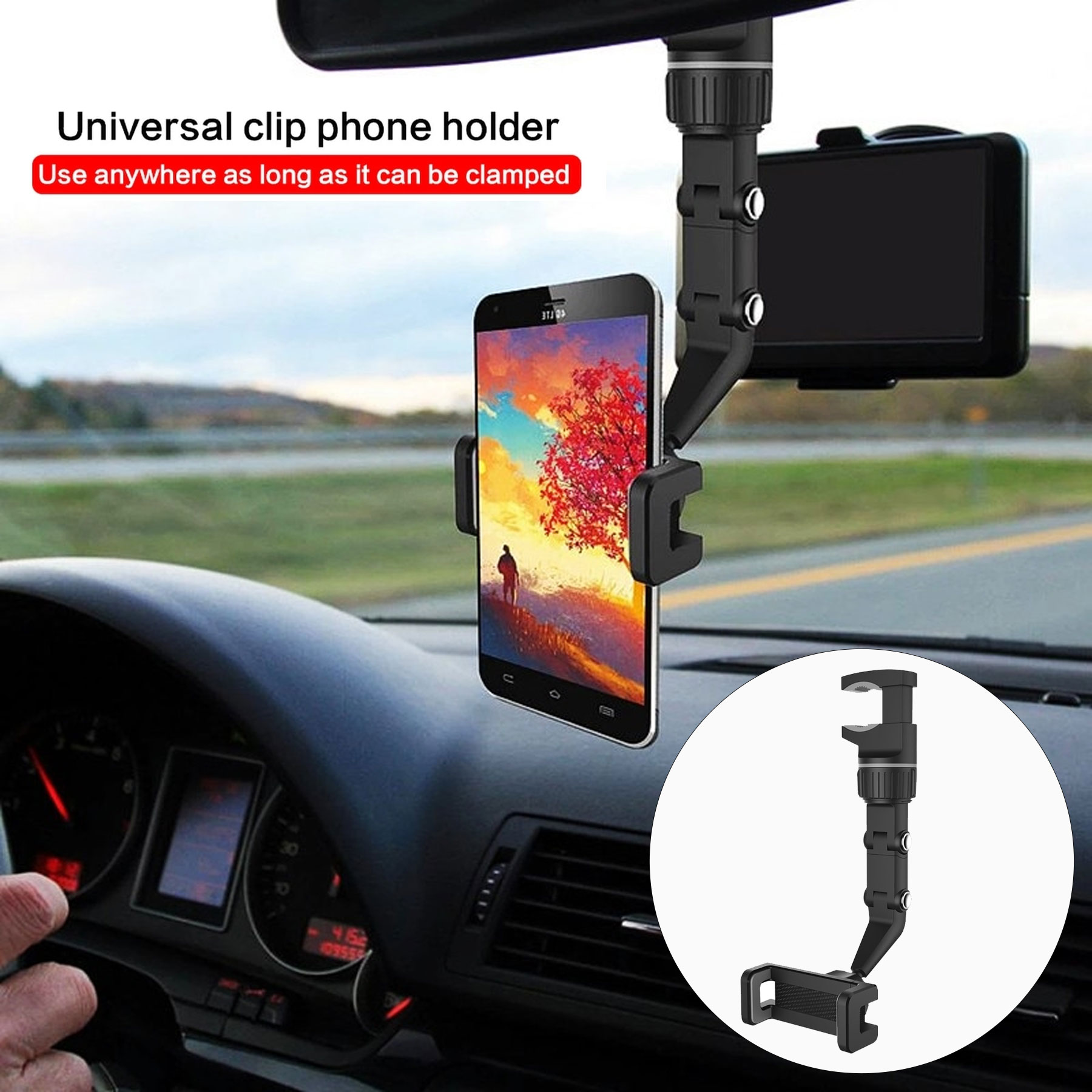 AVINAS 360 Degree Car Mobile Support Universal Clip Cellphone Holder ...