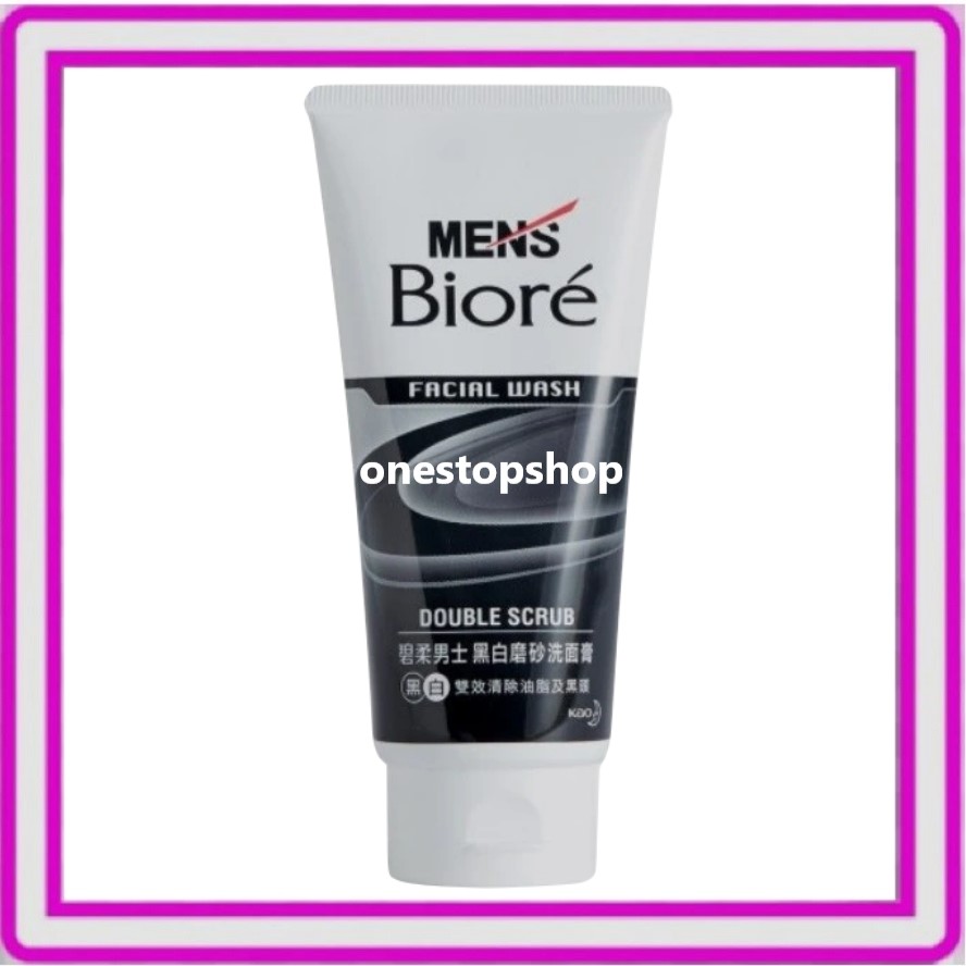 Kao Men's Biore Facial Wash Double Scrub 100g | Lazada PH