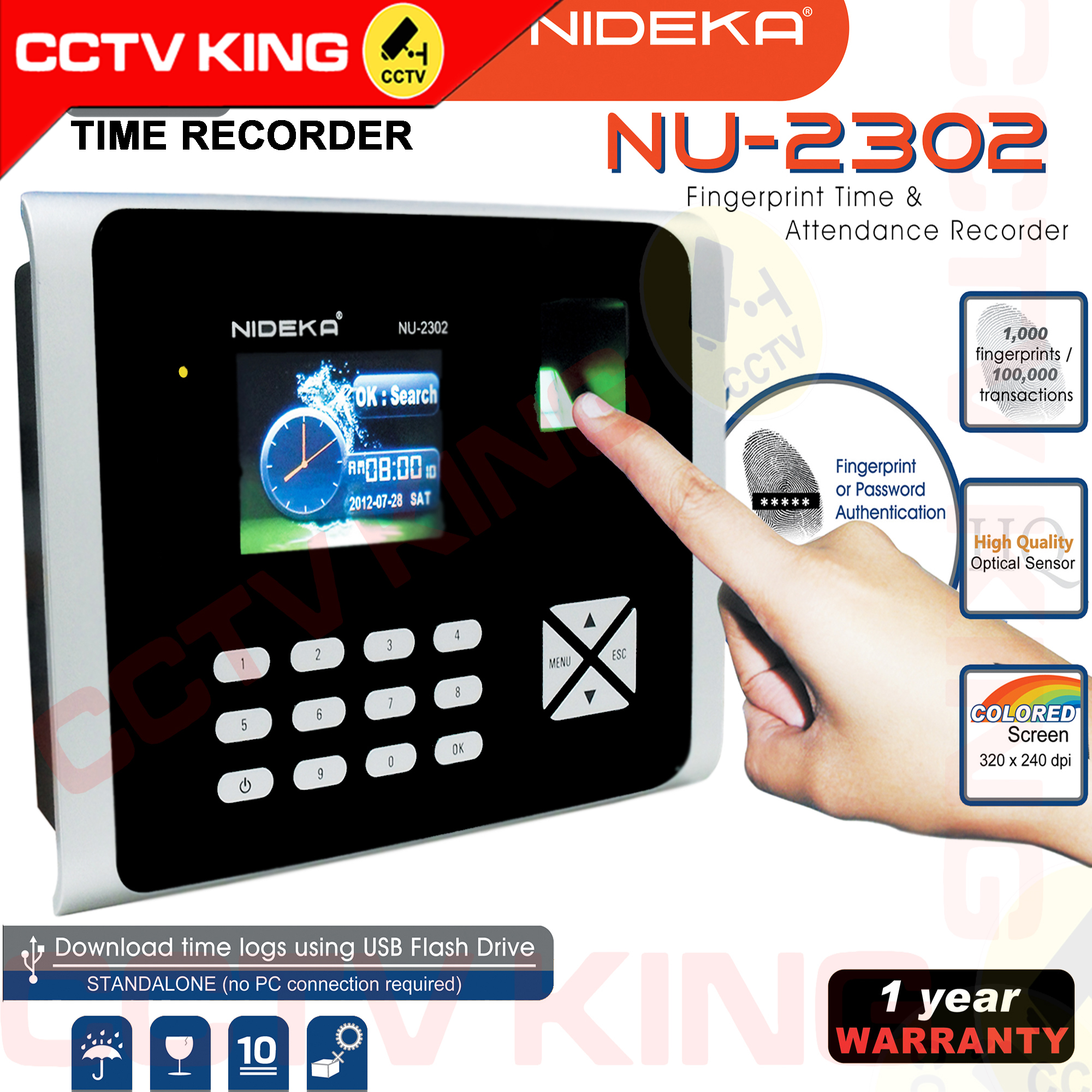 NIDEKA NU-2302 Biometrics Time Attendance Keeper Machine, Biometric ...