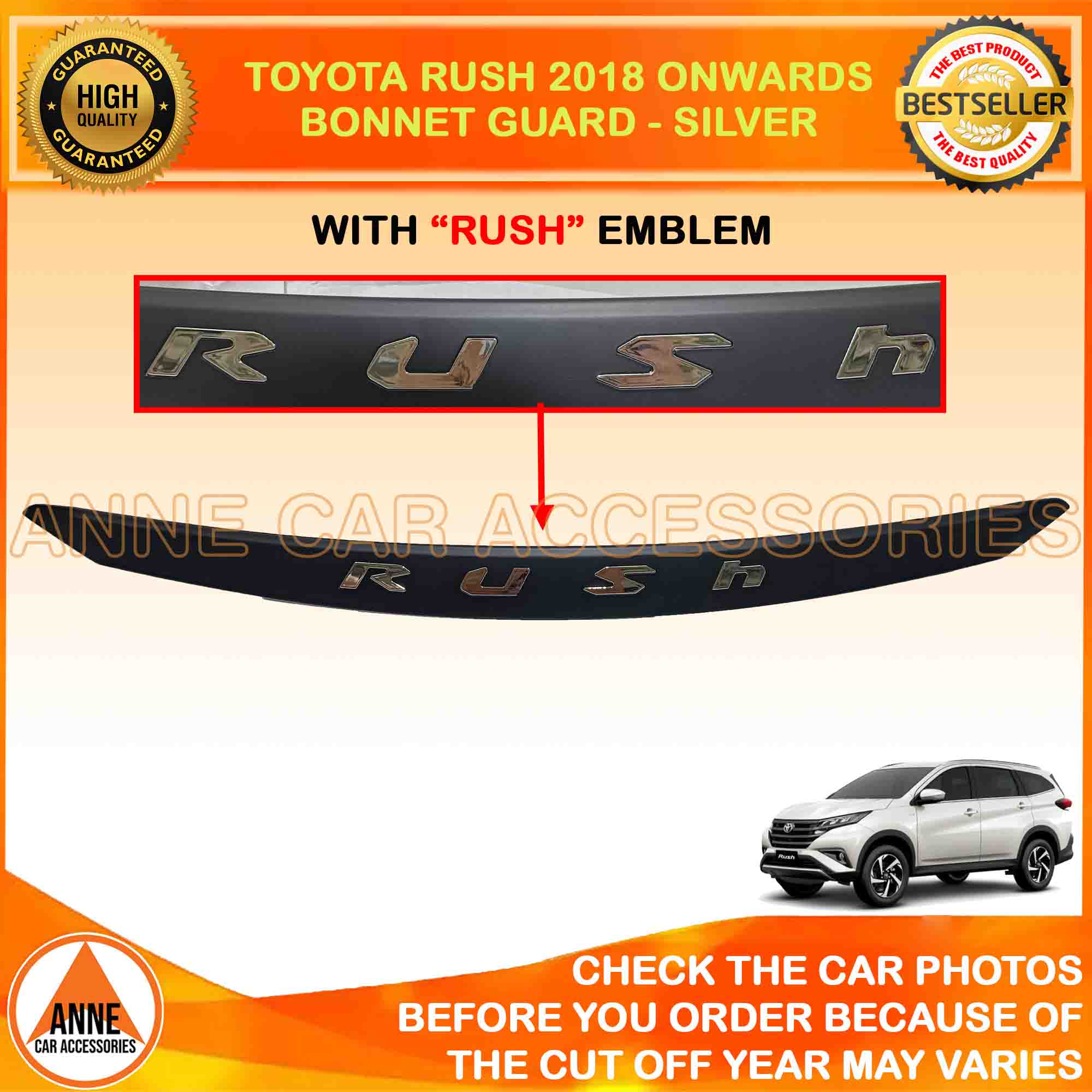 Hood Lip Bonnet Guard for Toyota Rush G E 2018 2019 2020 2021 2022 2023 ...