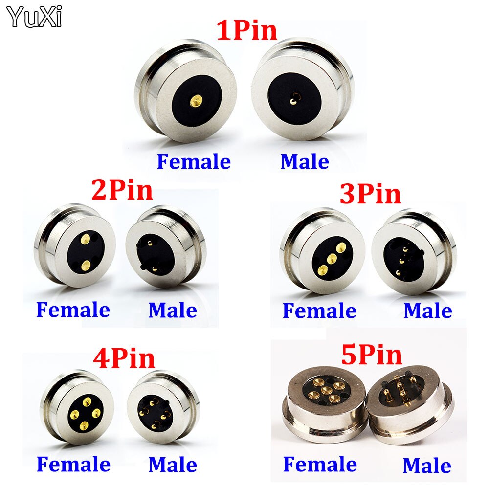 2/3/4/5P Round High Current Magnet Suction Spring Pogo Pin Male Female ...