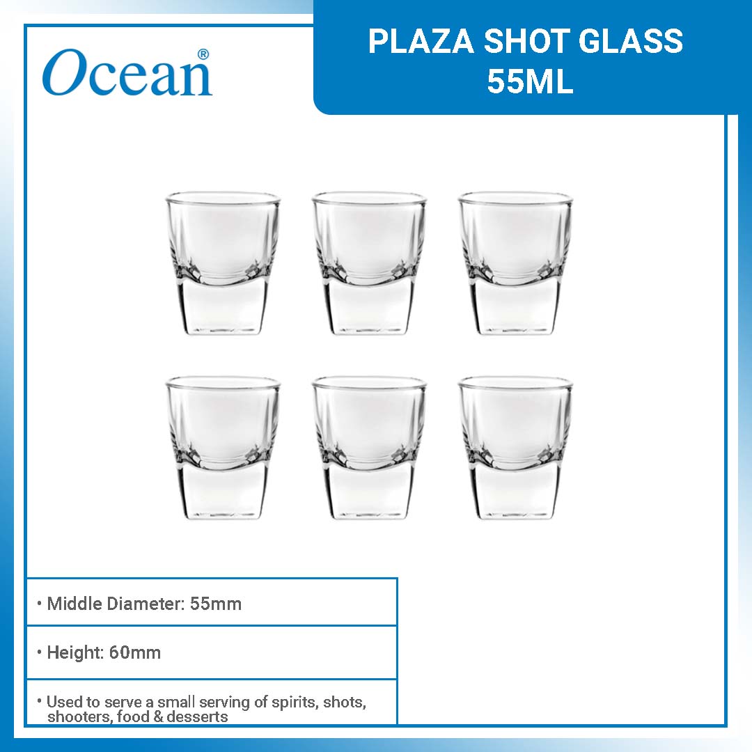 Ocean Glass Plaza Shot Glass 59.14 ml / 2 oz. Set of 6 | Lazada PH