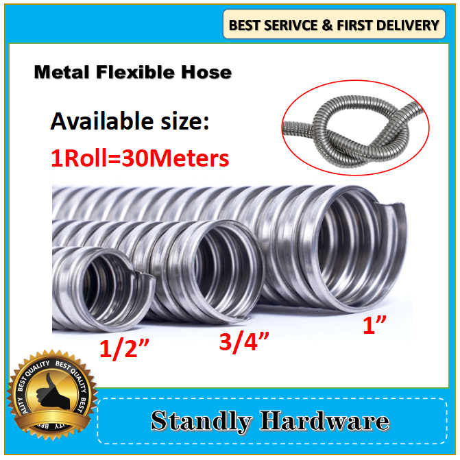 Metal Flexible Hose (1, 1/2 & 3/4 x 30meters) | Lazada PH