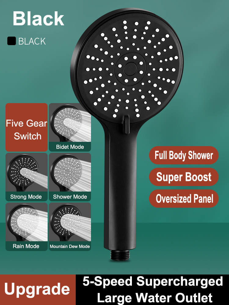 🔝 Original Shower Head Has large panel and 5 water volume adjustment ...