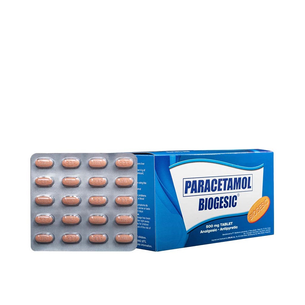 Medical supplies Unilab Biogesic 40 Tablets - 500mg Paracetamol for ...