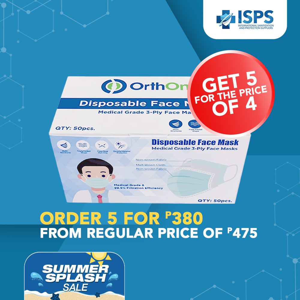 Orthone Mask | Disposable | 50 pieces per box | Lazada PH