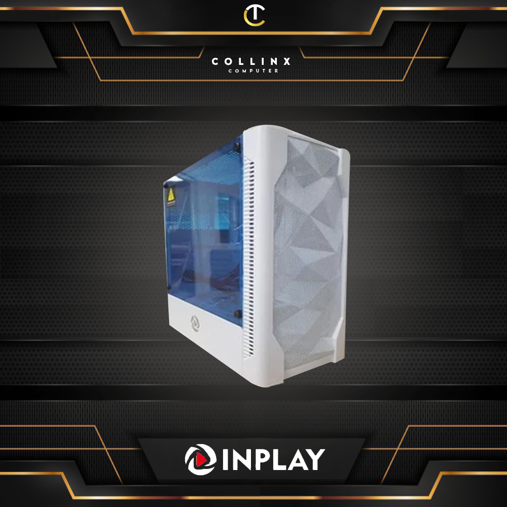 Inplay Meteor 03 Gaming Case Black and White ATX Tempered Glass For PC ...