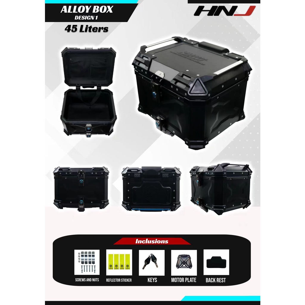 Yasuo Hnj Motorcycle box Alloy Top Box Aluminum 45L Universal ...