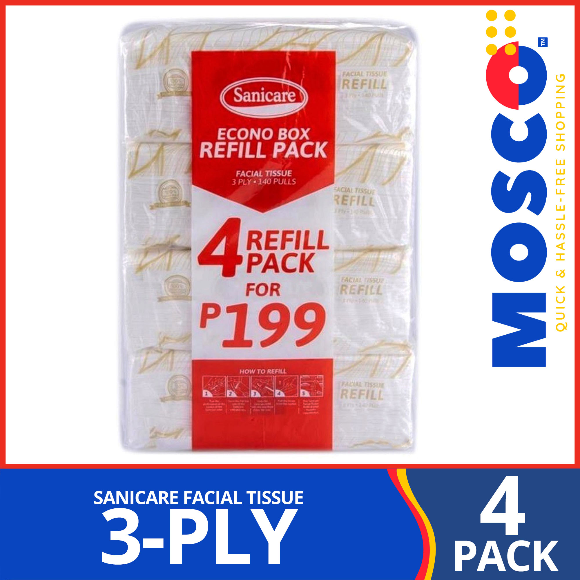 SANICARE Facial Tissue Econo Box Refill Pack 4s | Lazada PH