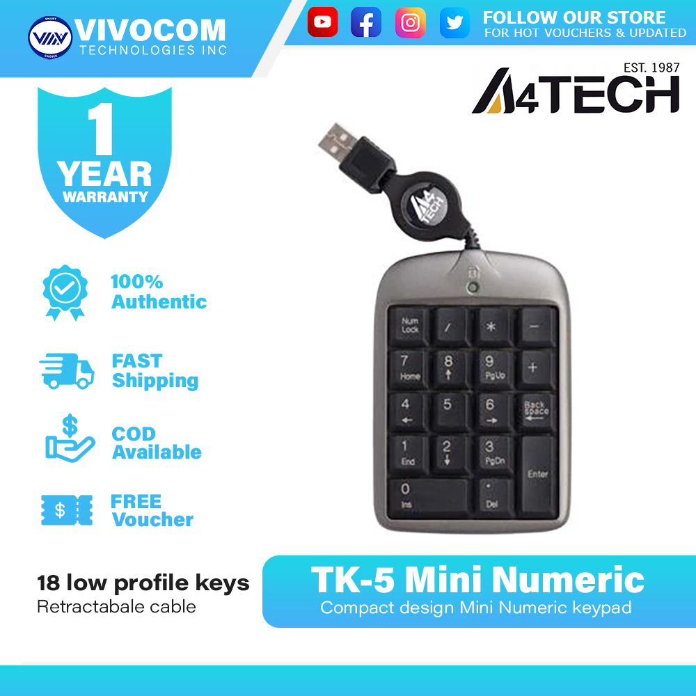 A4tech TK-5 Mini Numeric keypad | Lazada PH
