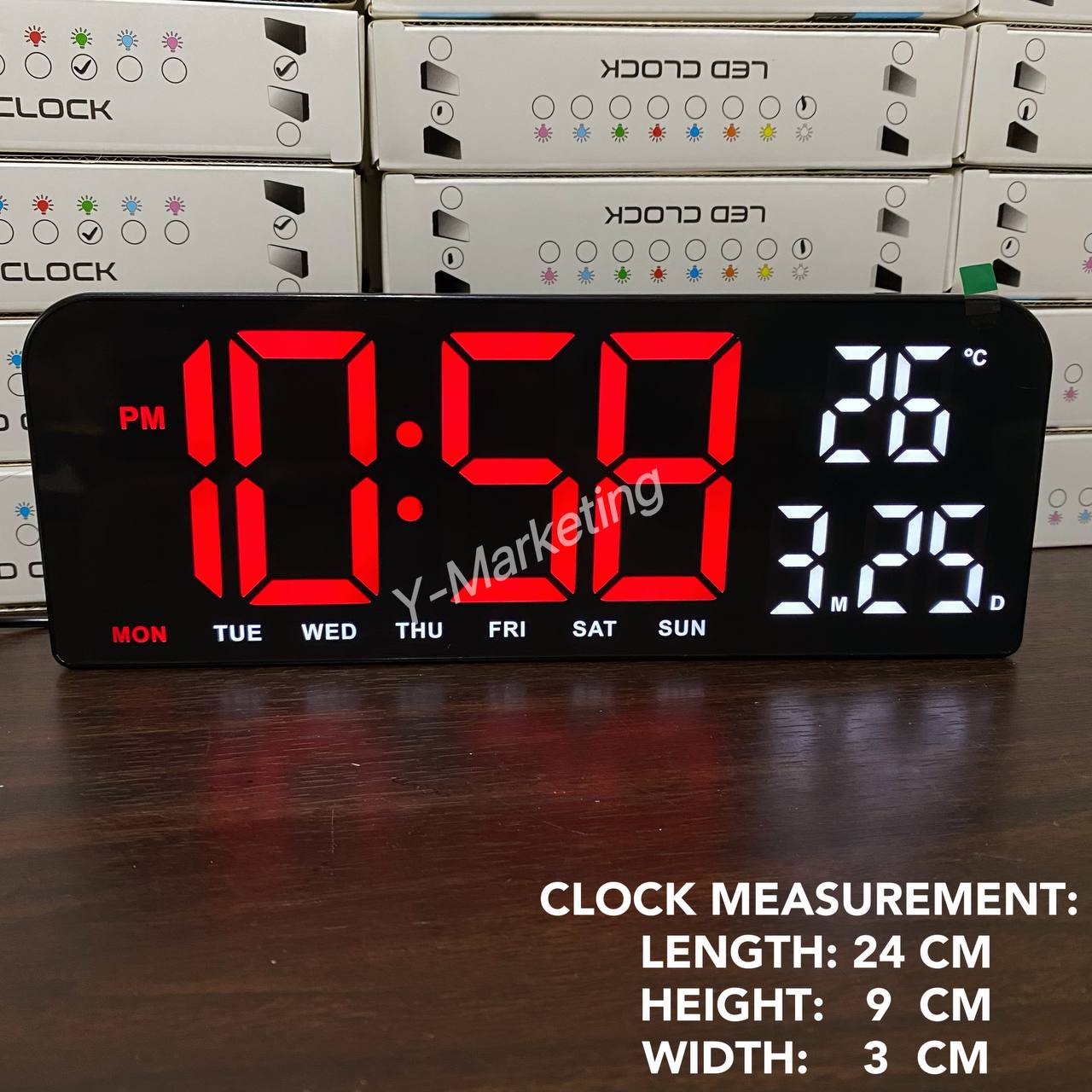 (0707) LED Digital Wall Hang And Display Stand Clock With Timer ...