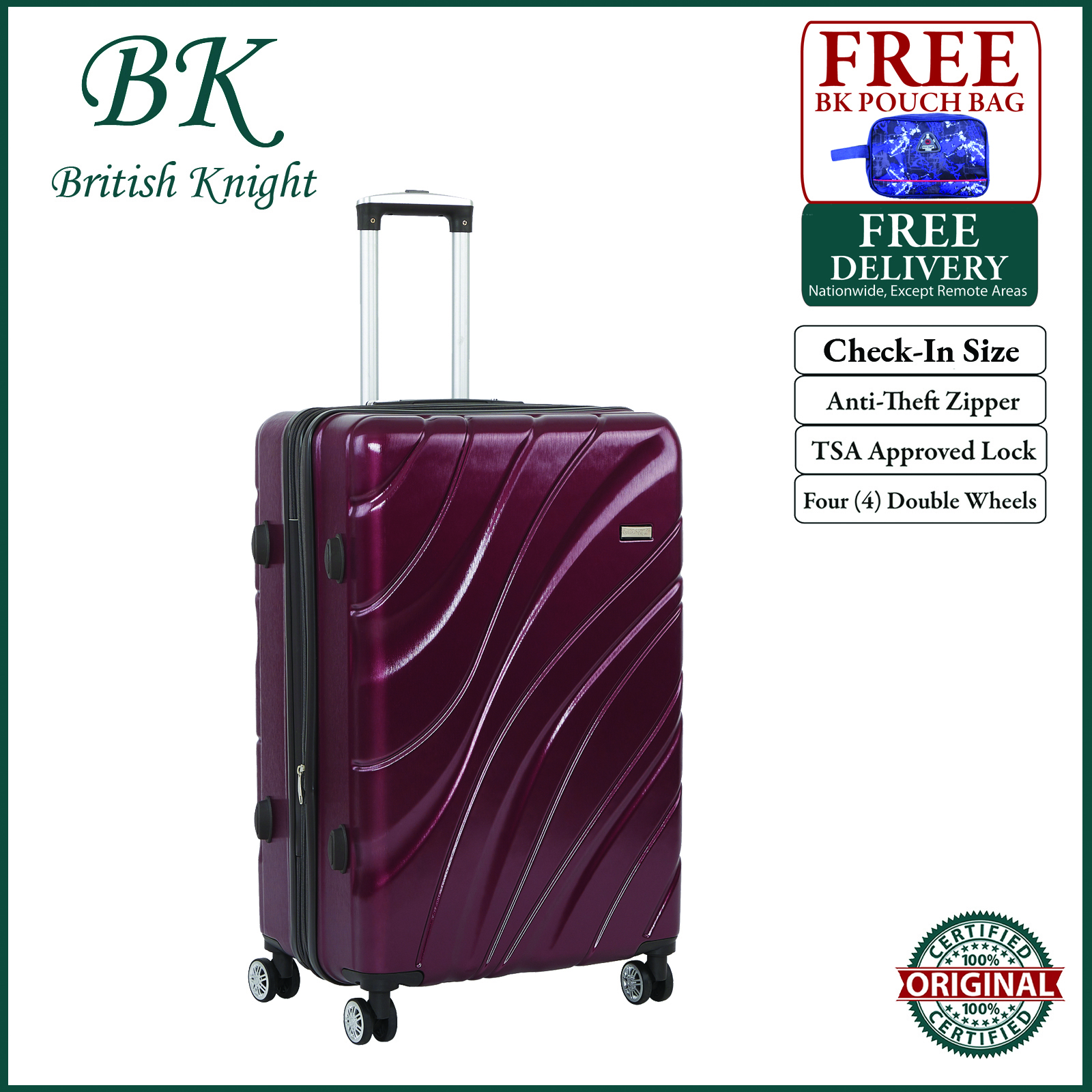 British Knight BHS917ZTE Red Large (28 Inch) Expandable Luggage with ...
