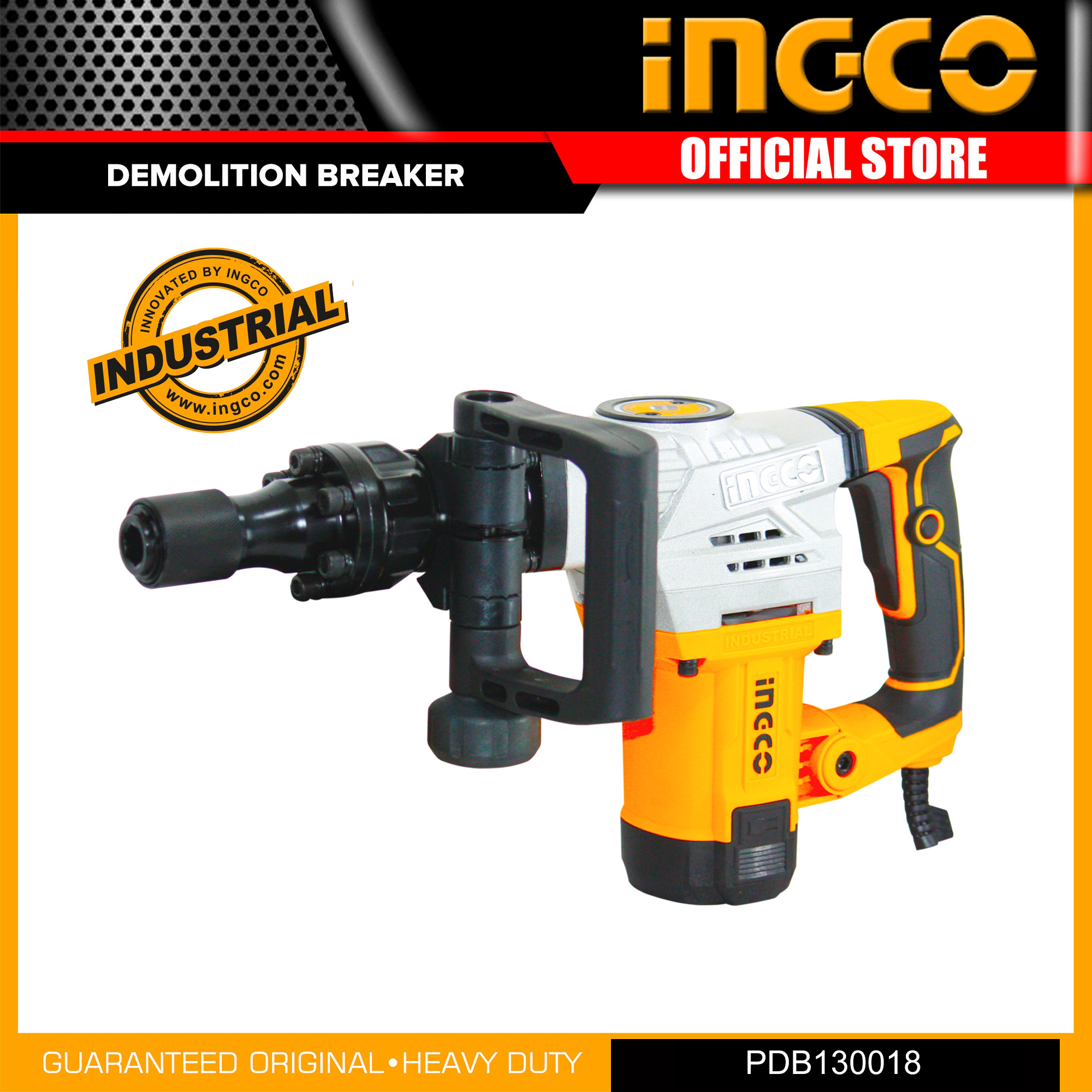 Ingco PDB130018 Industrial Demolition Breaker / Chipping Hammer 1300W ...