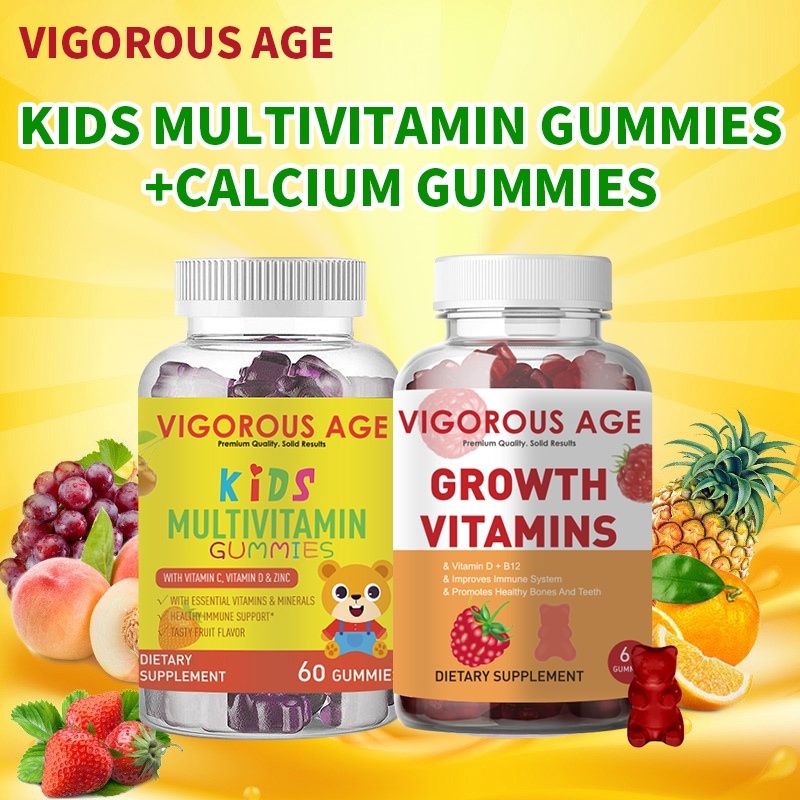 VIGOROUS AGE Kids Multivitamin Gummies Calcium Gummy Easy Supplement ...