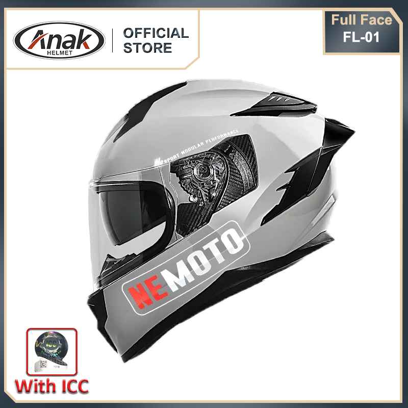 Anak FL-01 Dual Lens Full Face Helmet Motorcycle DOT Approved With ICC ...