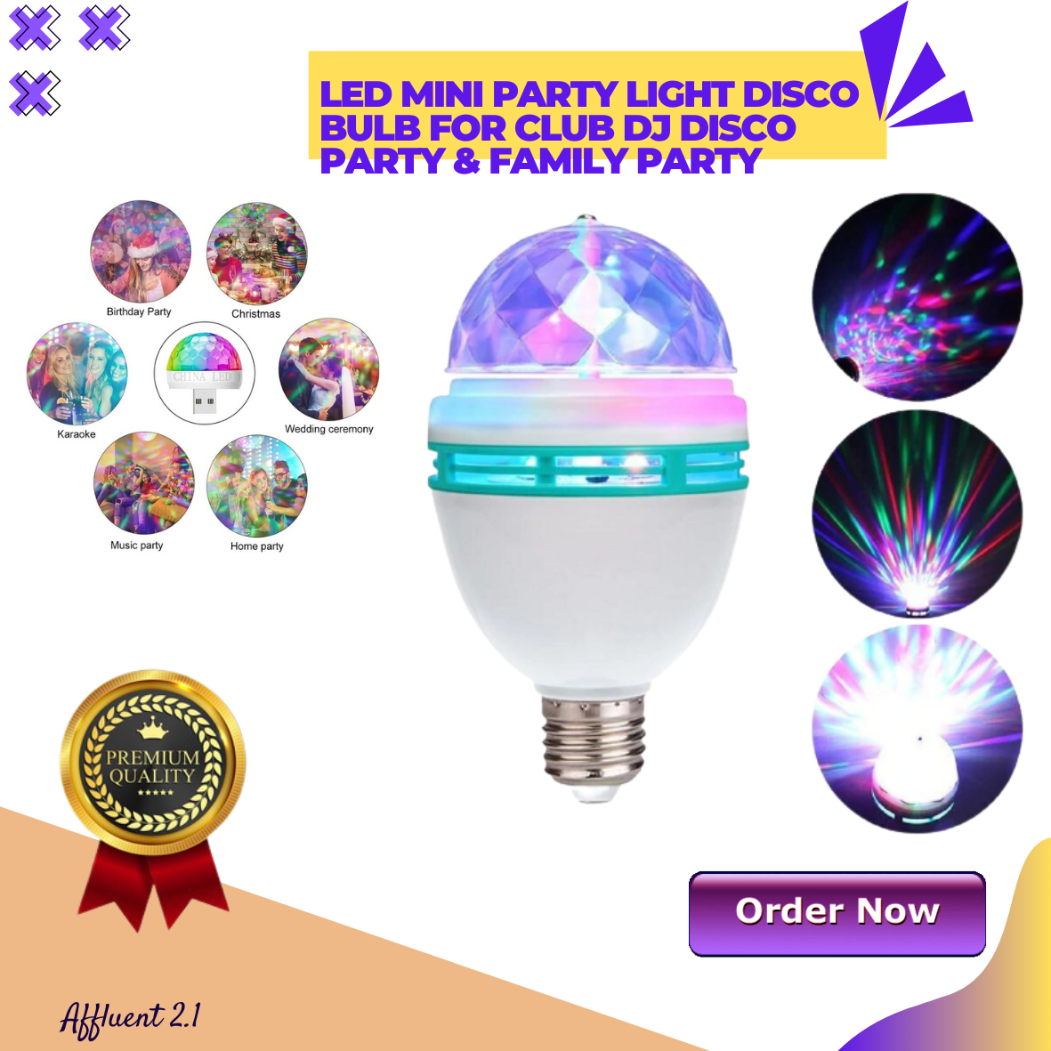 LED Mini Party Light Disco Bulb For Club DJ Disco Party & Family Party ...