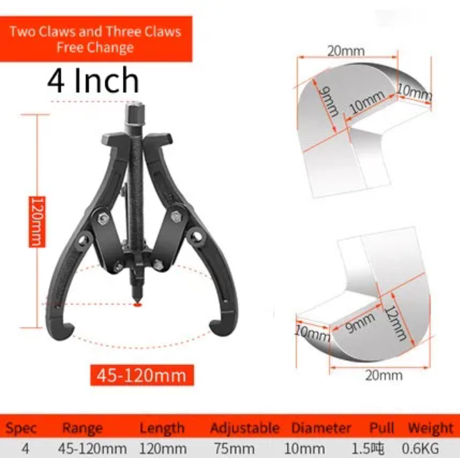 Auto 3 Jaw Pilot Inner Bearing Puller Bushing Gear Extractor Motorcycle ...