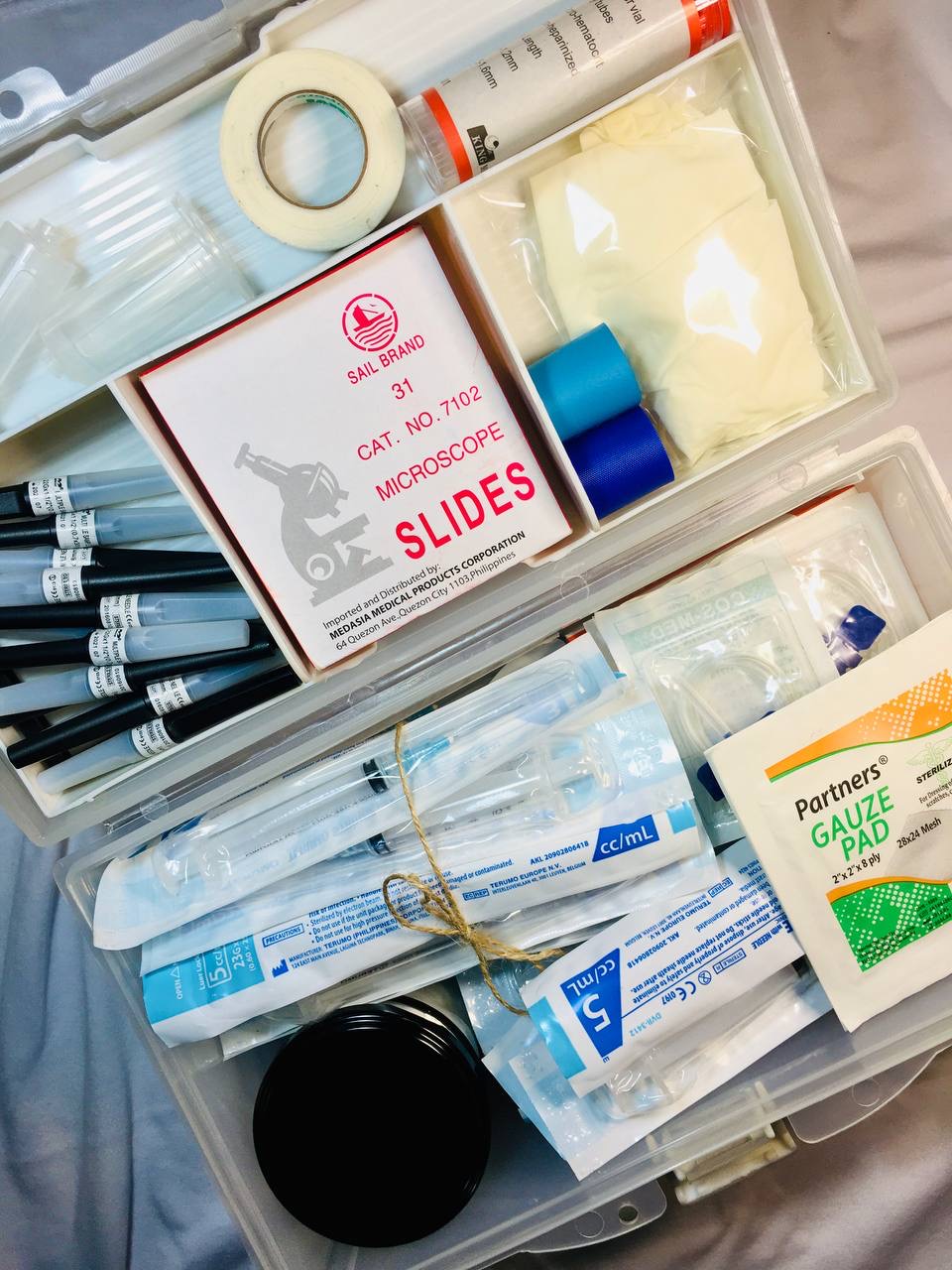 Standard Phlebotomy Kit of MedTech Students with 2-layered Tackle Box ...