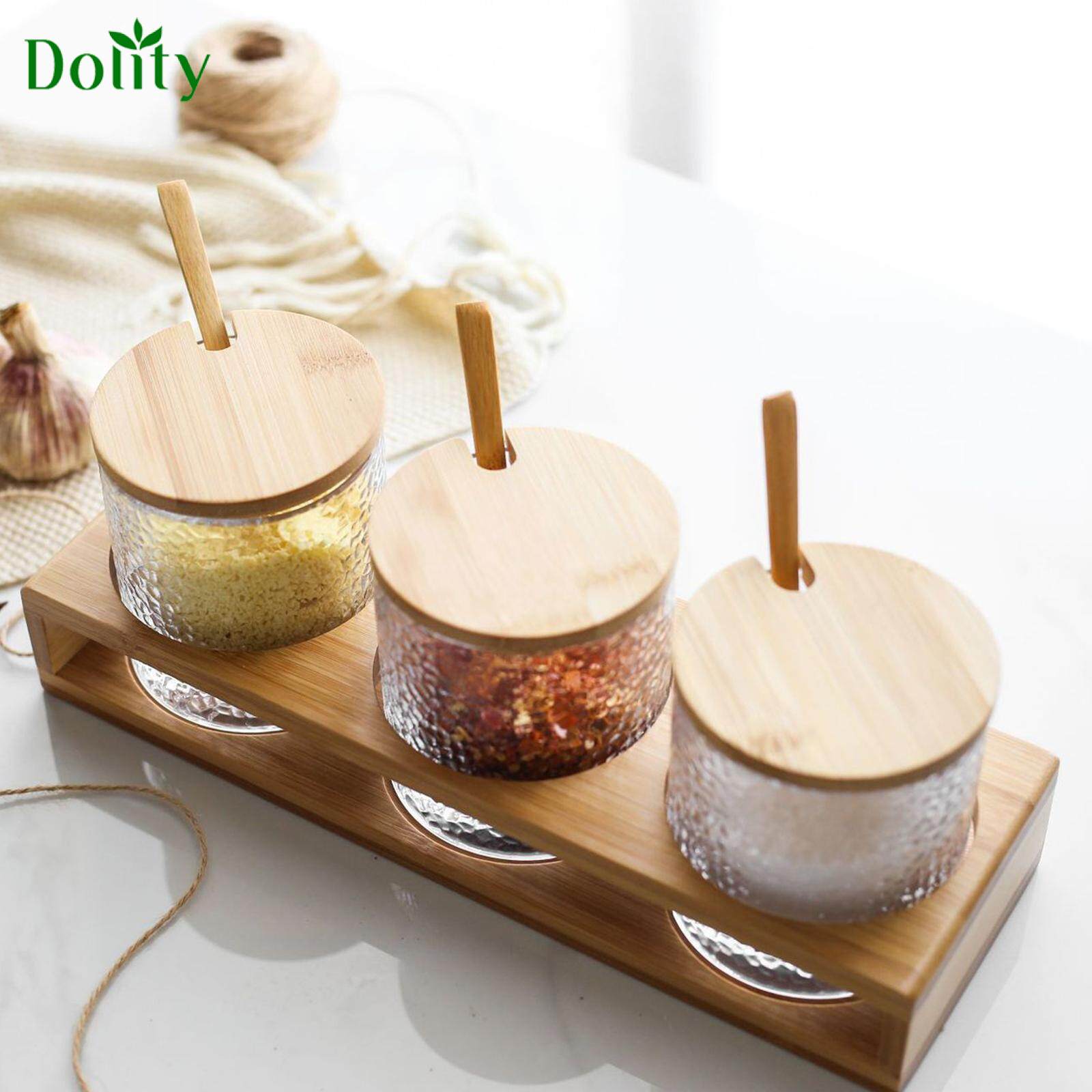 Dolity Spice Jar Glass Cruet for Powder Salt Sugar Pepper Seasoning ...