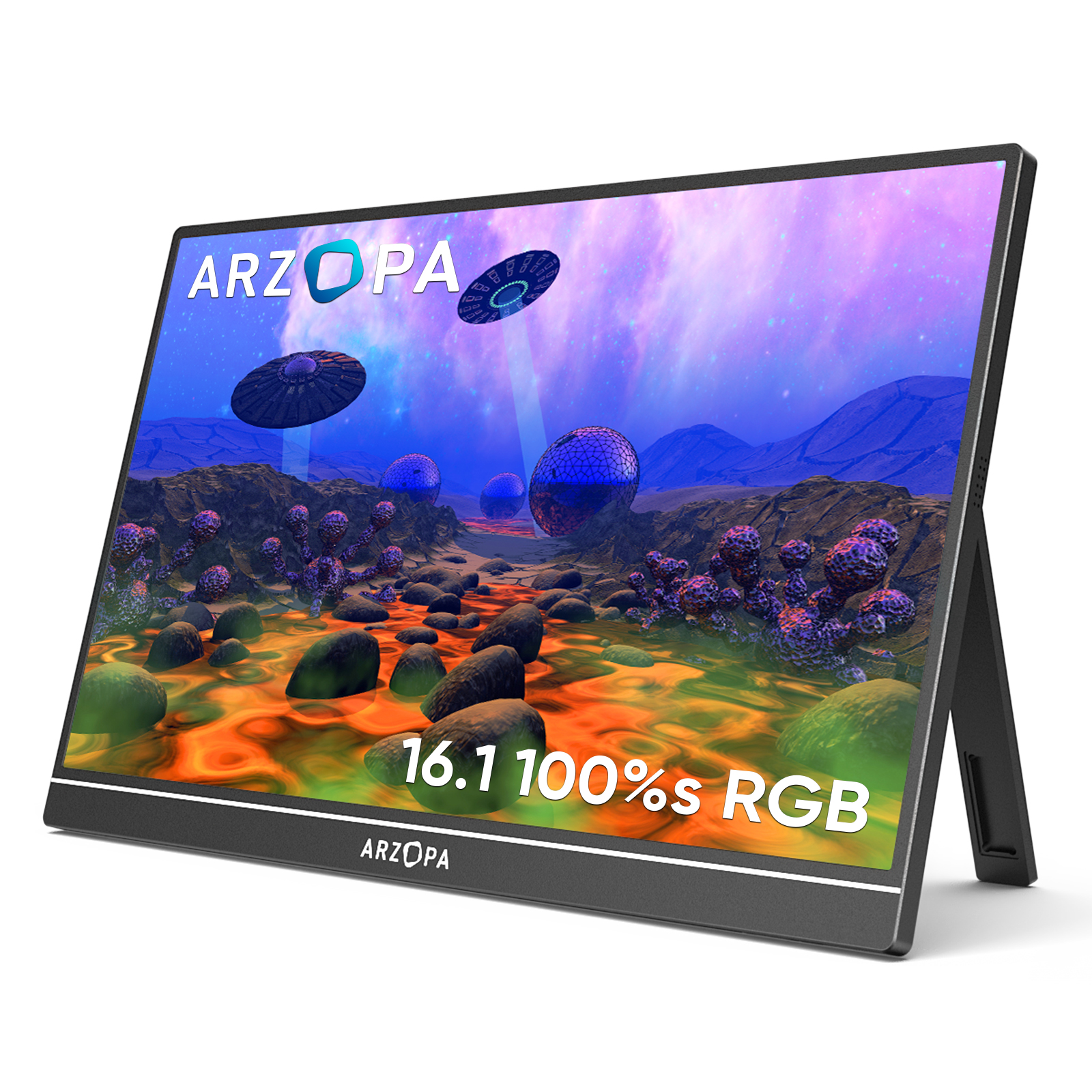 Arzopa Portable Monitor, 16.1" 100% sRGB FHD 1080P Portable Laptop ...
