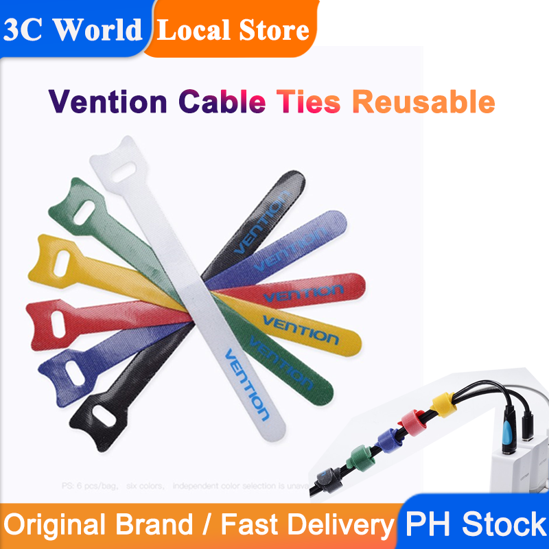 Vention Cable Ties Reusable 6PCS Multicolor Can Be Used to Tie Up ...