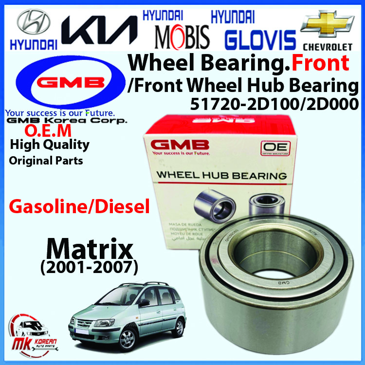 [GMB] Wheel Bearing.Front/Front Wheel Hub Bearing for Matrix(2001-2007 ...