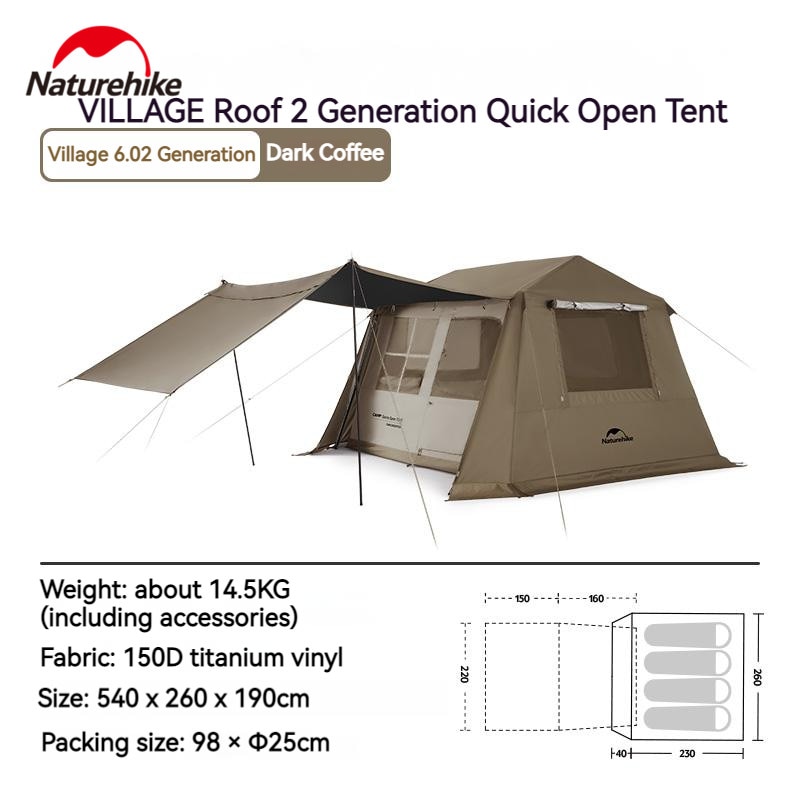 Naturehike VILLAGE Series 6.0 Gen 2 Fast Build Automatic Cabin Style ...