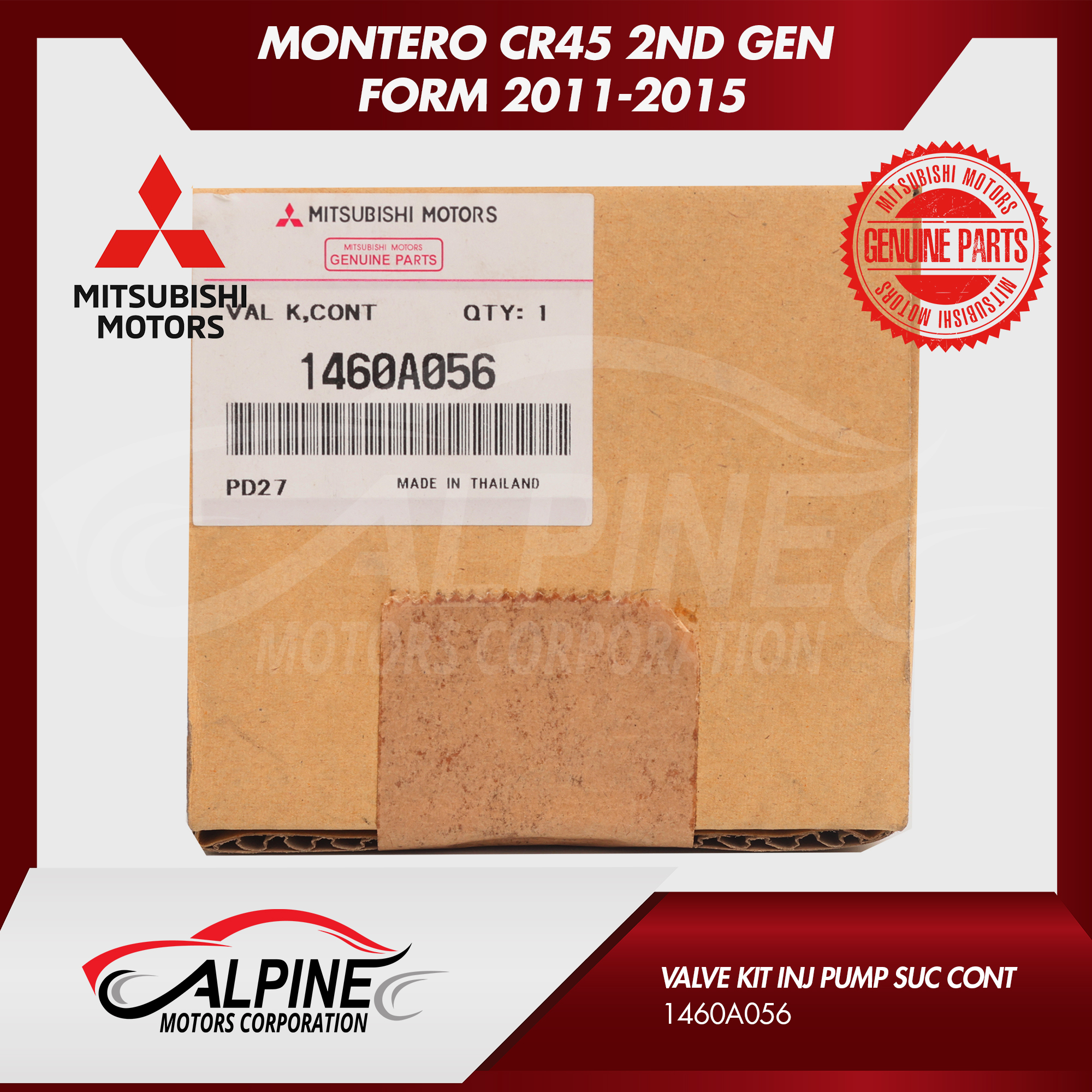 Mitsubishi Genuine Parts: VALVE KIT INJECTION PUMP SUCTION CONTROL ...