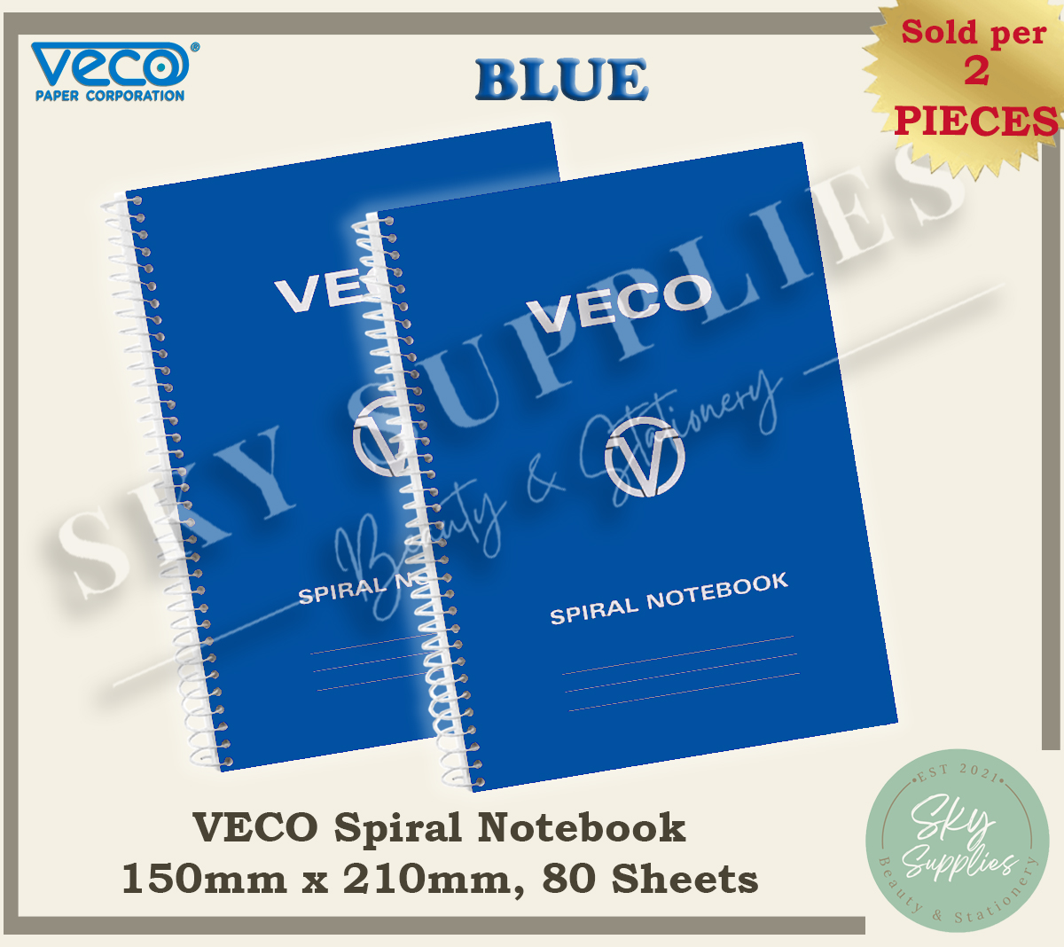 Veco Spiral Notebook 6"x8.5" 80leaves 2pads | Lazada PH