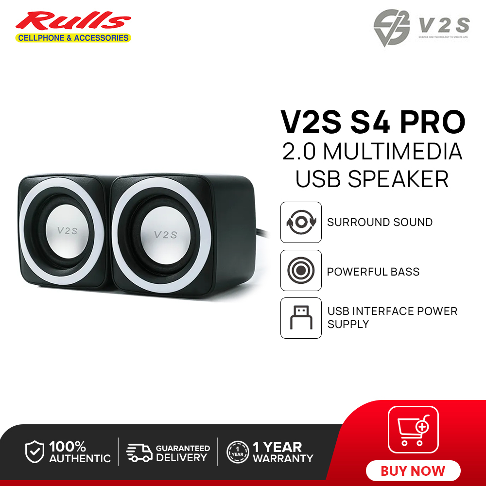 V2S S4 Pro 2.0 USB Multimedia USB Speaker | Powerful Bass | Surround ...
