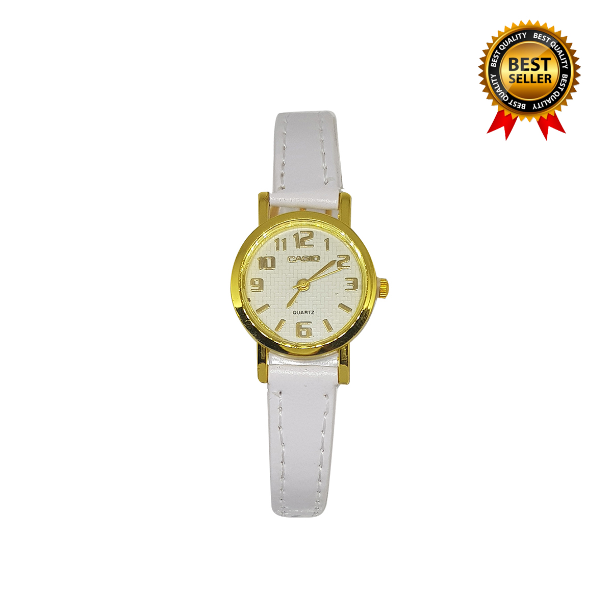 Casio White Dial Leather Strap Watch for Women (White) | Lazada PH