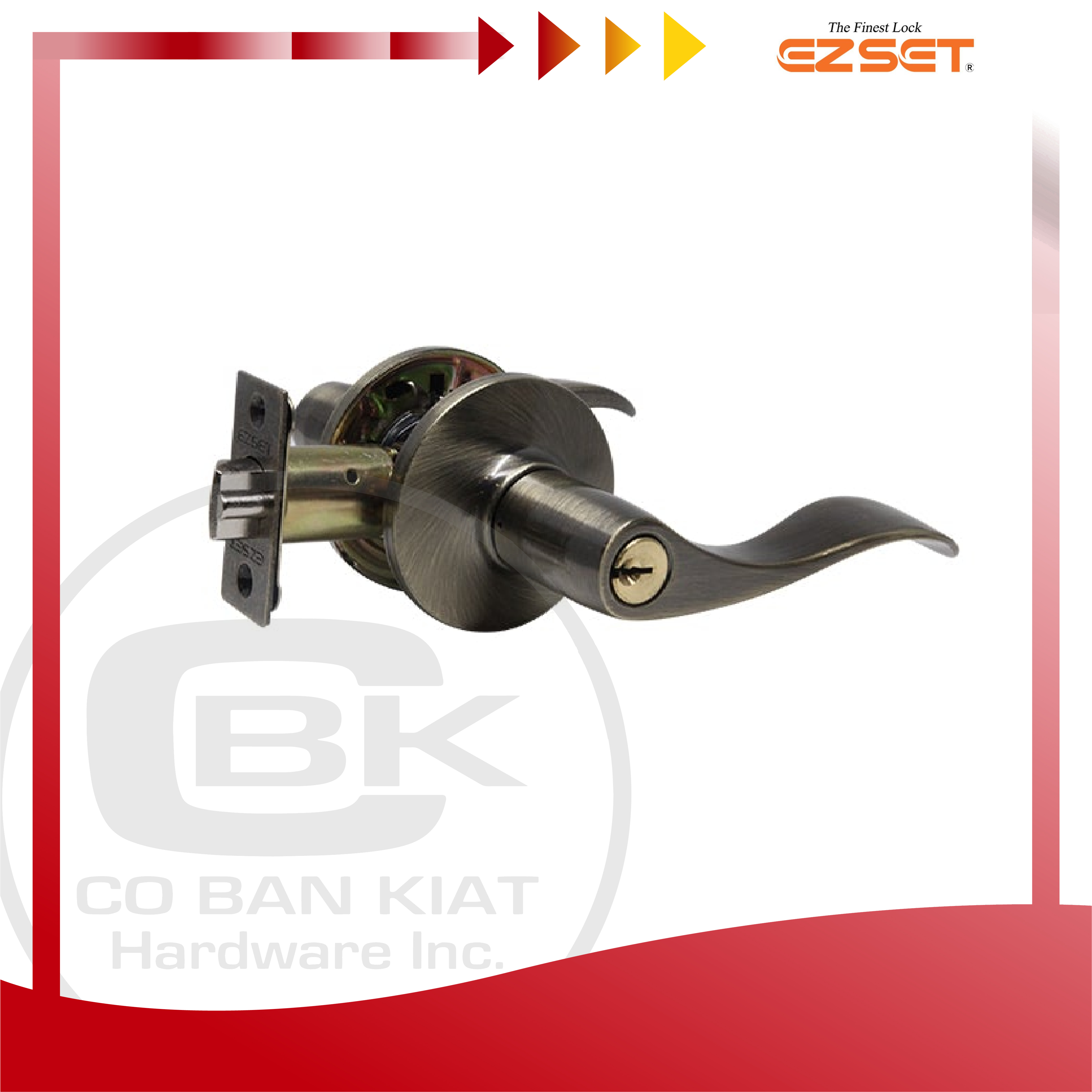 EZSET EZ-500TZQNUS5 LEVERSET ENTRANCE QUEEN GRADE 3 ANTIQUE BRASS ...