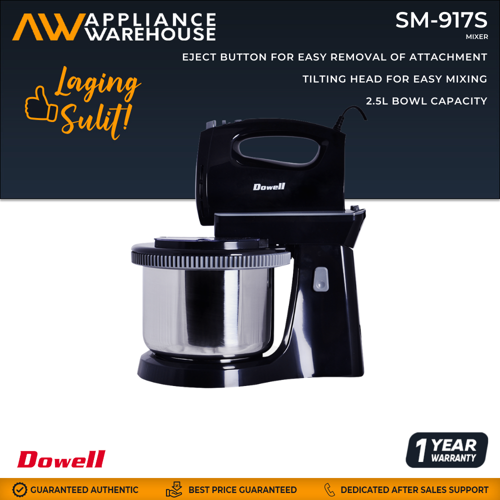 Dowell SM-917S Hand Stand Mixer with Stainless Bowl (Black) | Lazada PH
