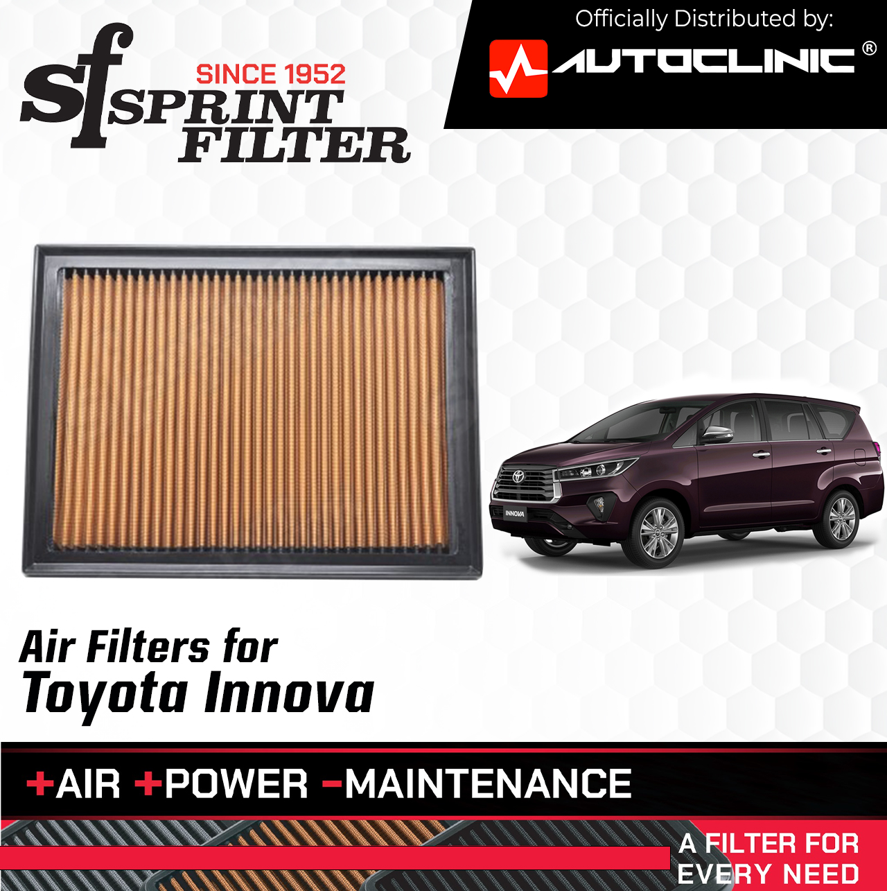 Sprint Filter P08 for Toyota Innova 2.8 1GD 2016 – 2024 Engine Air ...