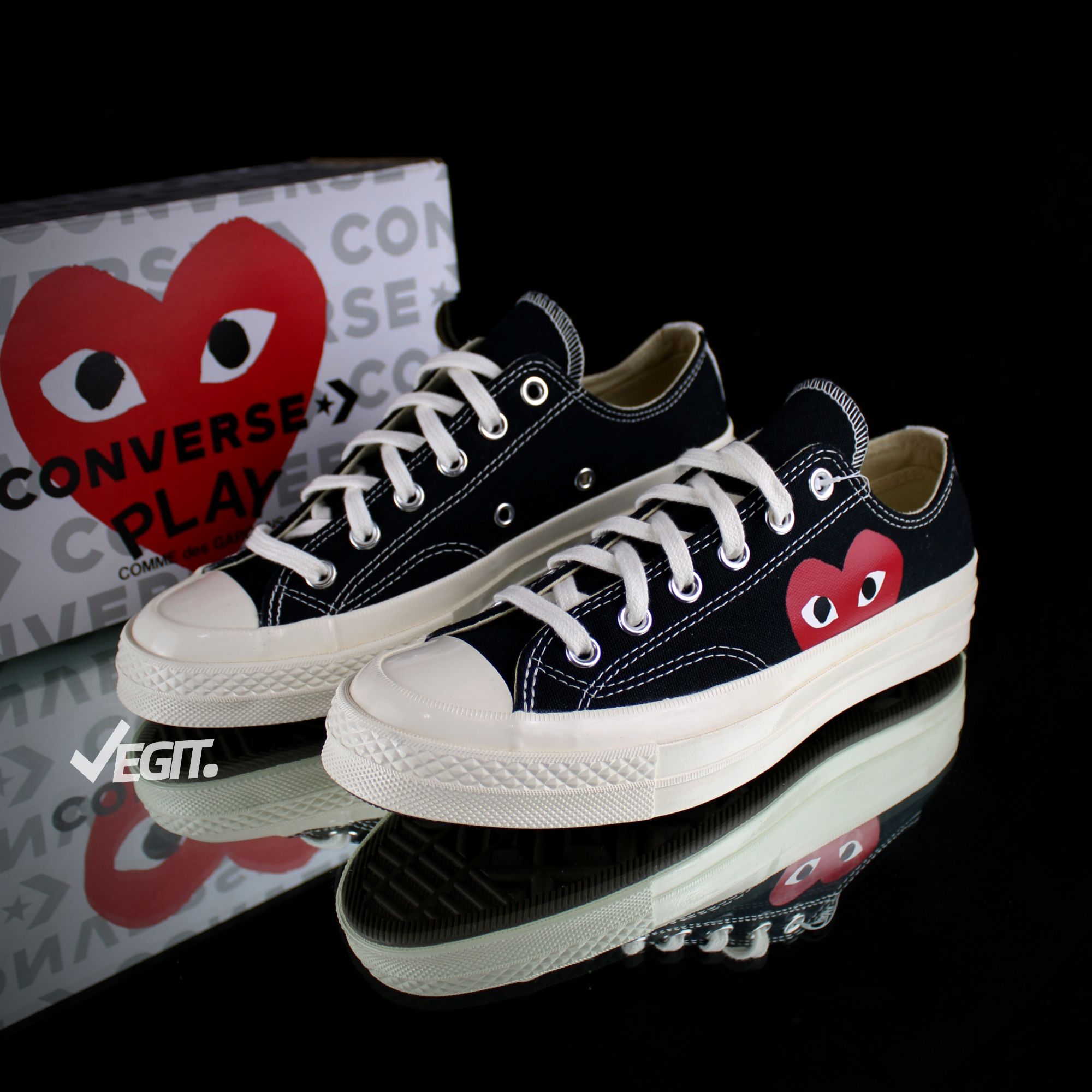 Converse Chuck 70 CDG Ox Black White High Risk Red | Lazada PH