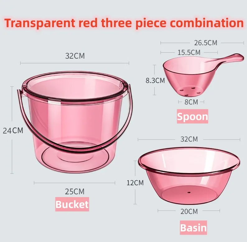 Transparent Timba Plastic Bucket Timba with Dipper and Basin Tabo ...