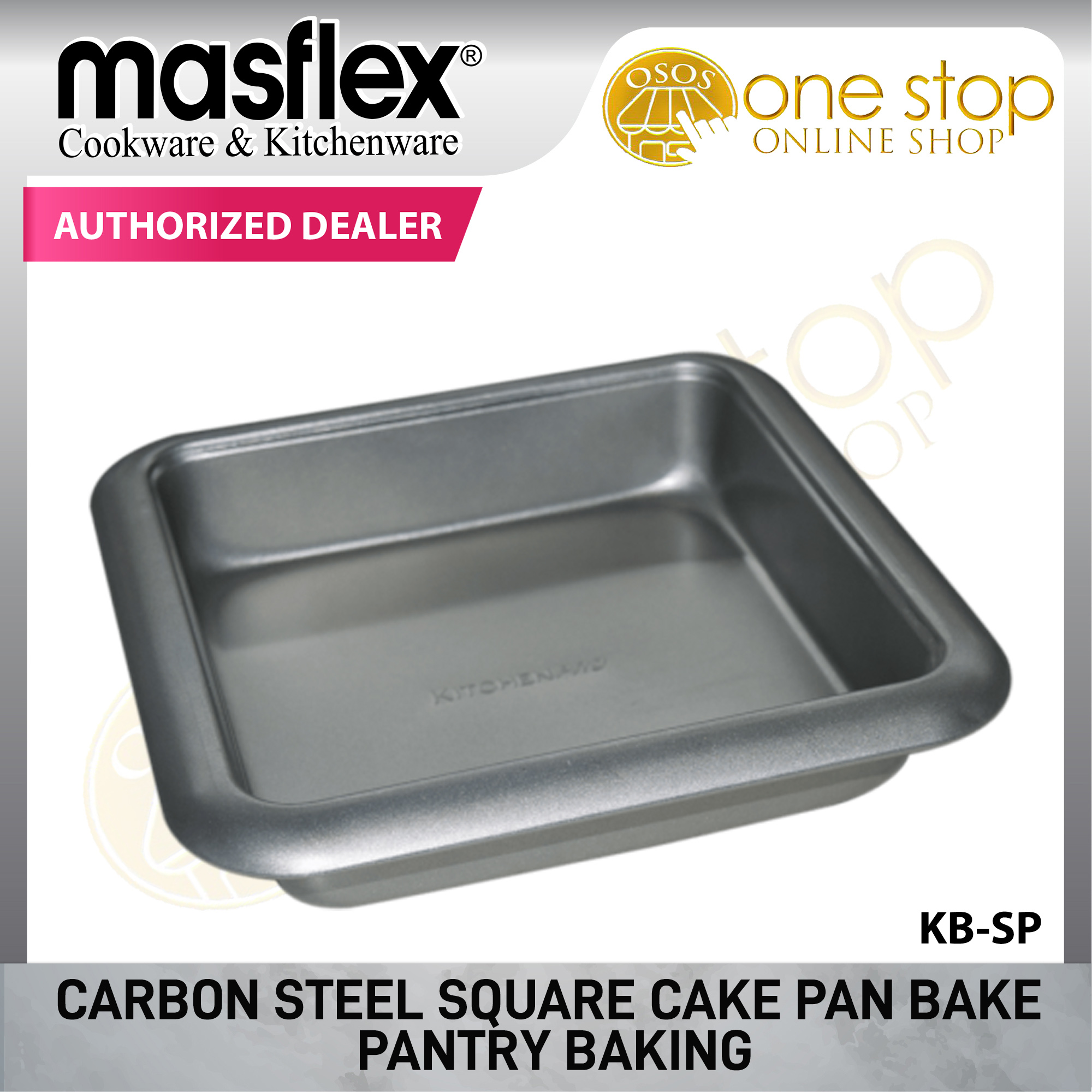Kitchenpro by Masflex Original Carbon Steel Square Cake Pan Bake Pantry ...