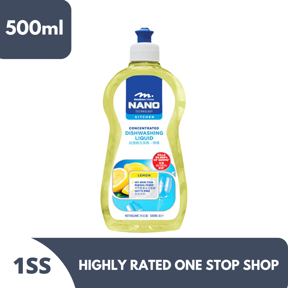 Meadows Nano Dishwashing Liquid, Lemon 500ml | Lazada PH