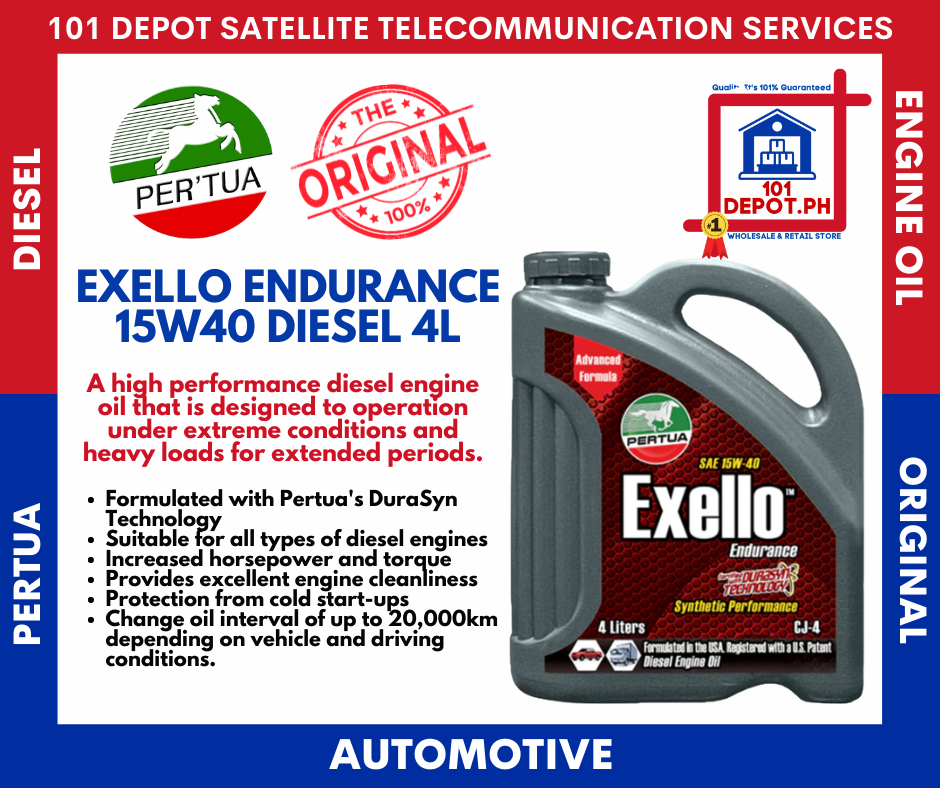 EXELLO ENDURANCE 15W40 DIESEL 4 LITERS + FREEBIE | Lazada PH