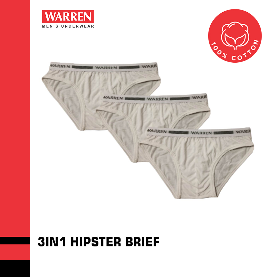 Warren Underwear 3in 1 Hipster Brief (White) 3-720 | Lazada PH