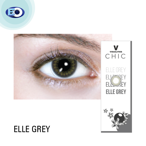 EO Visualities Chic Colored Contact Lenses - ELLE GREY (Good for 1 ...