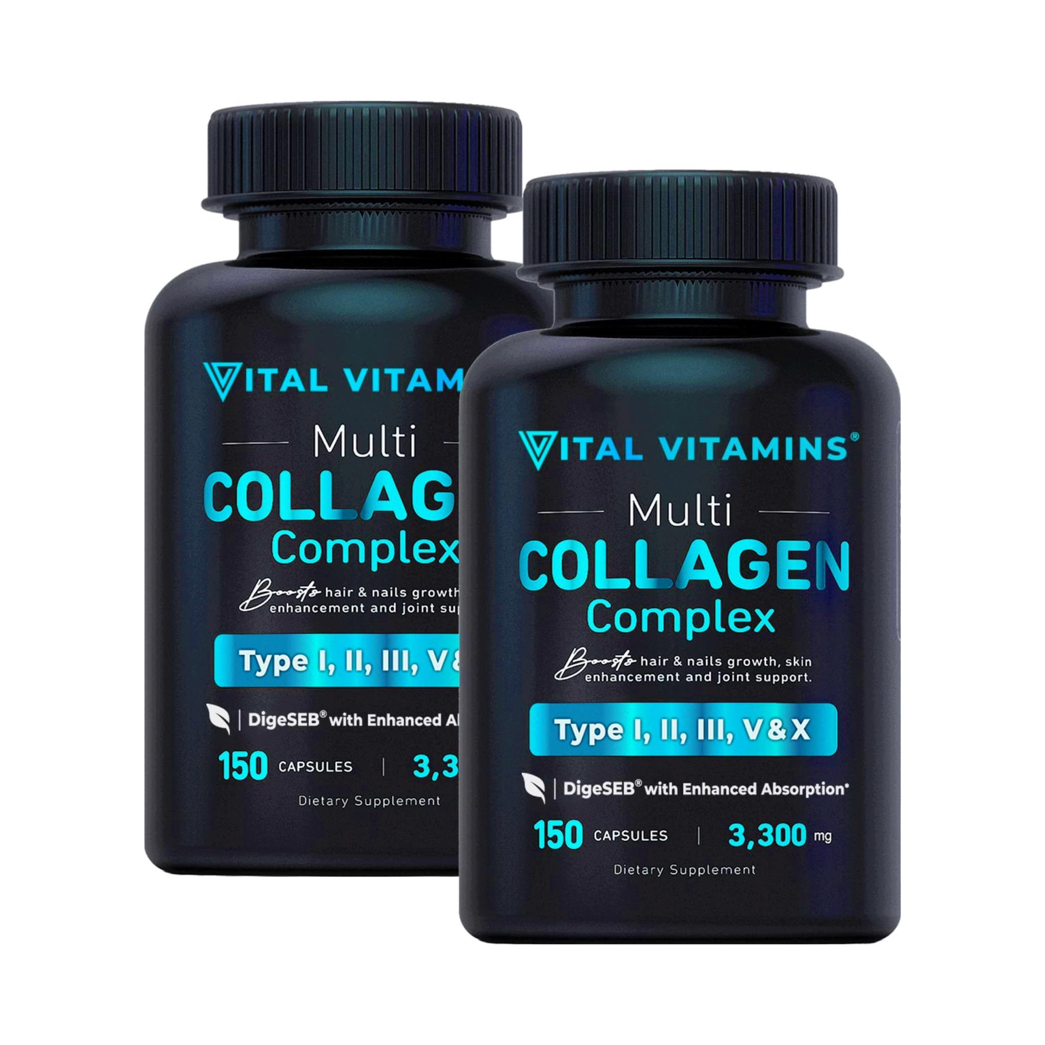Vital Vitamins / Multi Collagen Complex / Type I, II, III, V, X, Grass ...