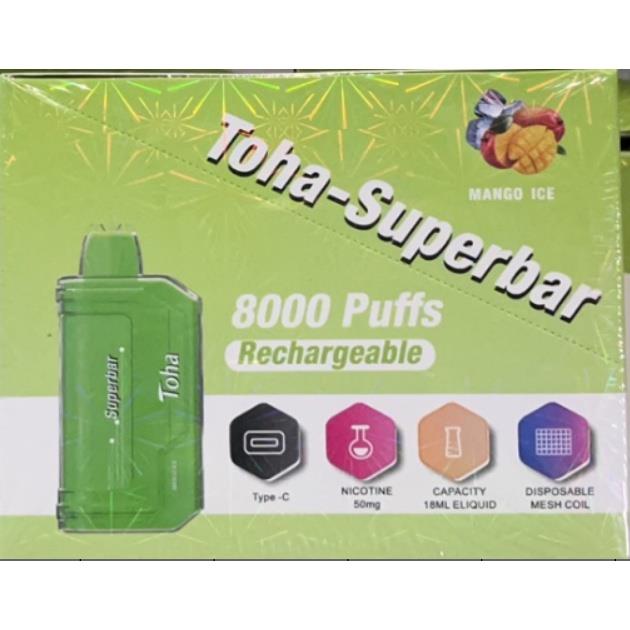 Toha bar 8000 Puffs and toha mini 8000 puff Rechargeable Hsxq VQDM or ...