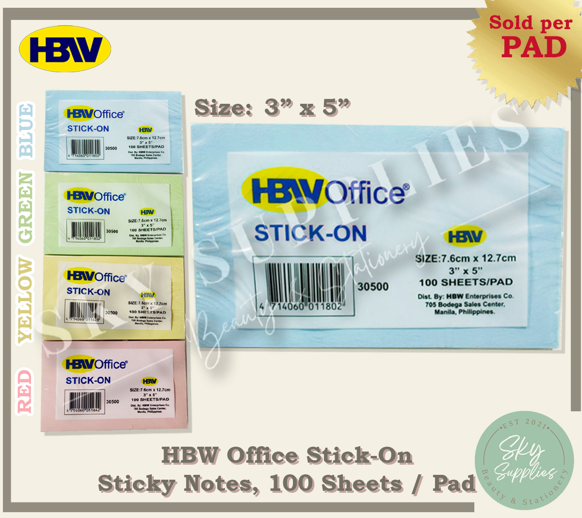 HBW Paper Sticky Notes Pastel Colors | Lazada PH