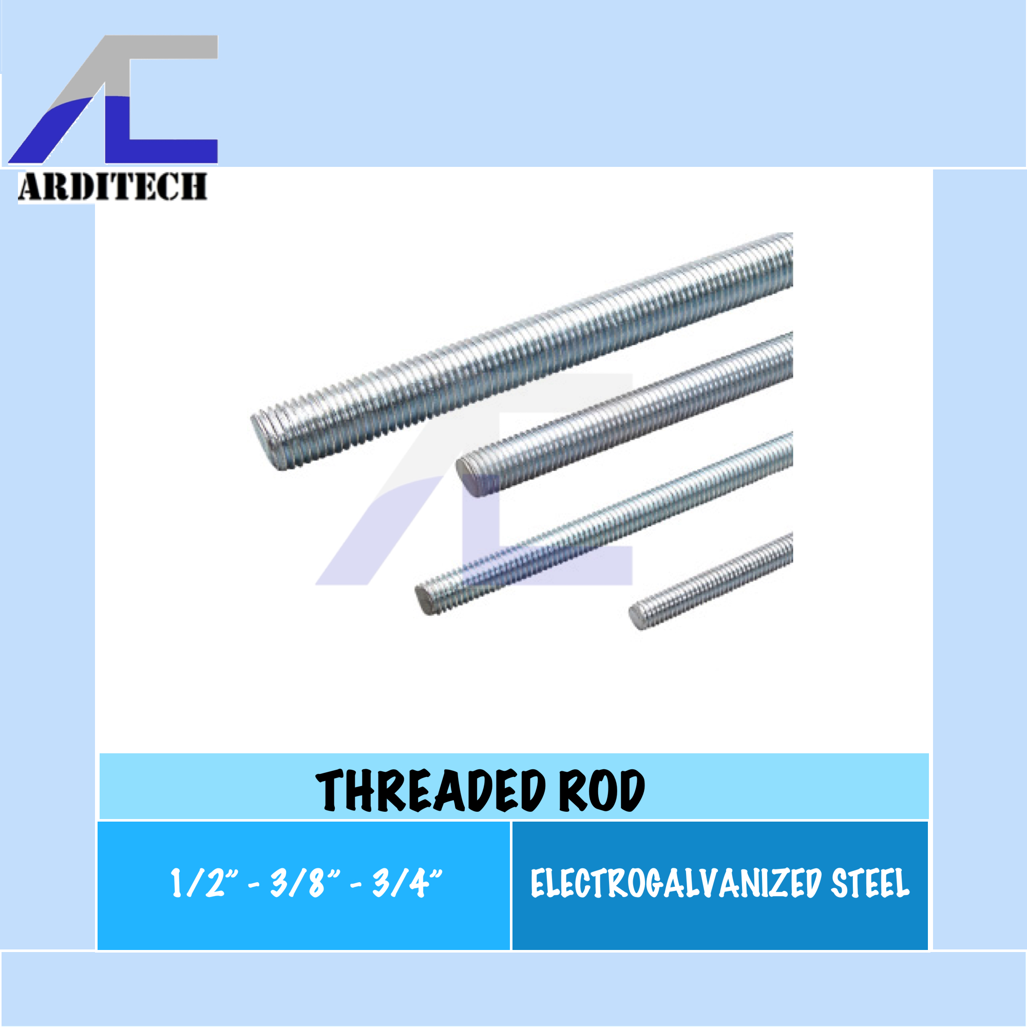 Threaded Rod Electrogalvanized 1/2 3/8 3/4 | per 1 meter | Lazada PH