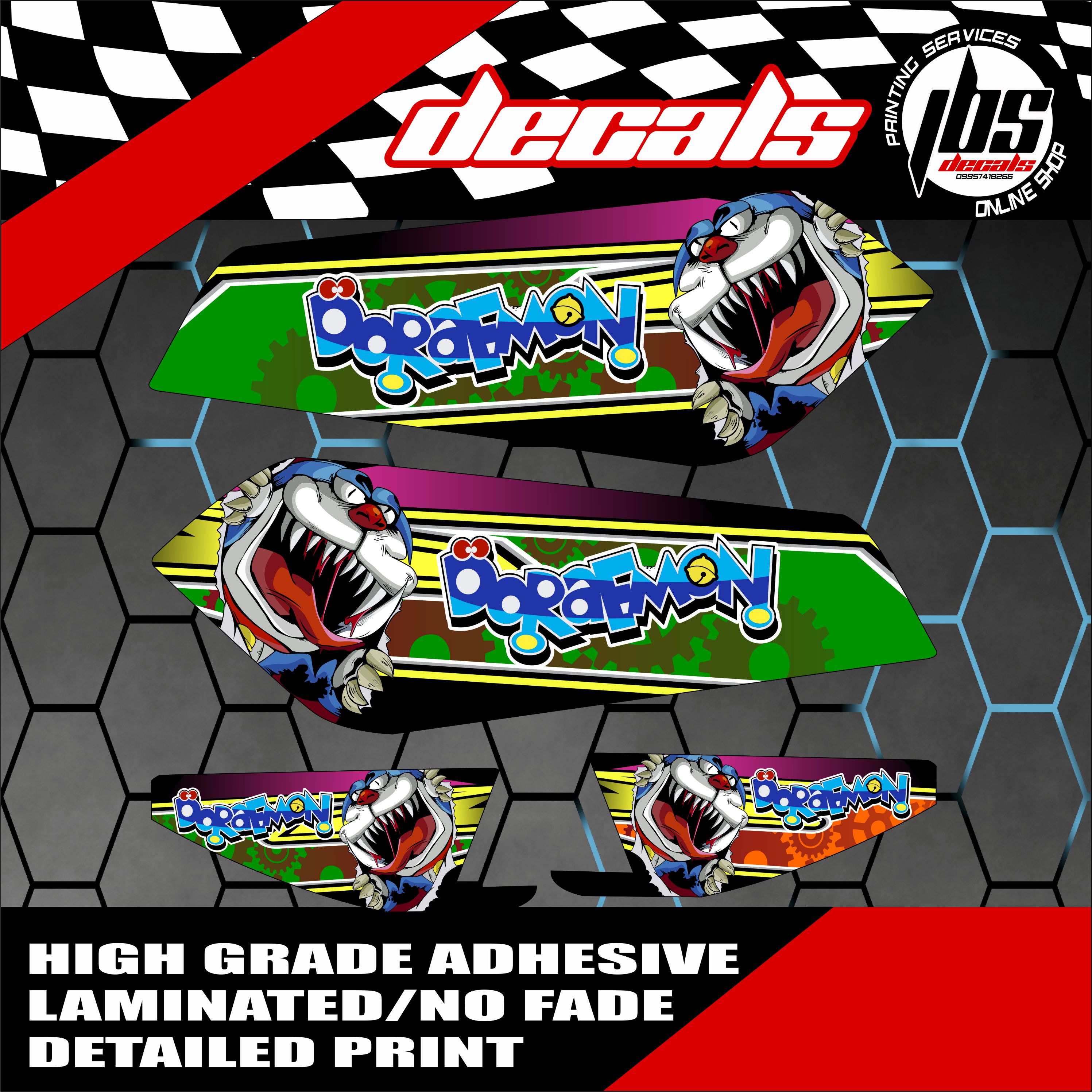 TMX RUSI PINOY MOTOPOSH SKYGO DECALS STICKER THAI DOREAMON | Lazada PH