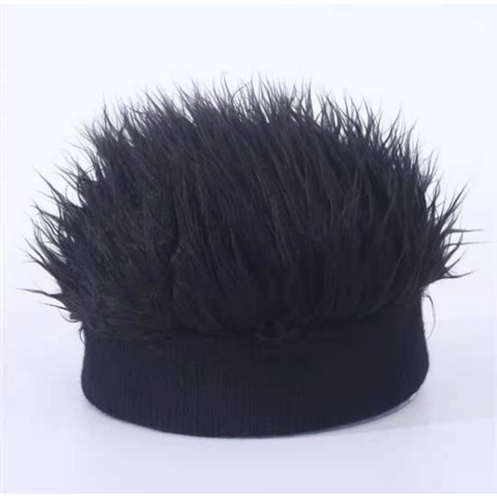 Hat Handsome Simulation Wig Short Hair Retro Hip-Hop Spoof Brimless ...