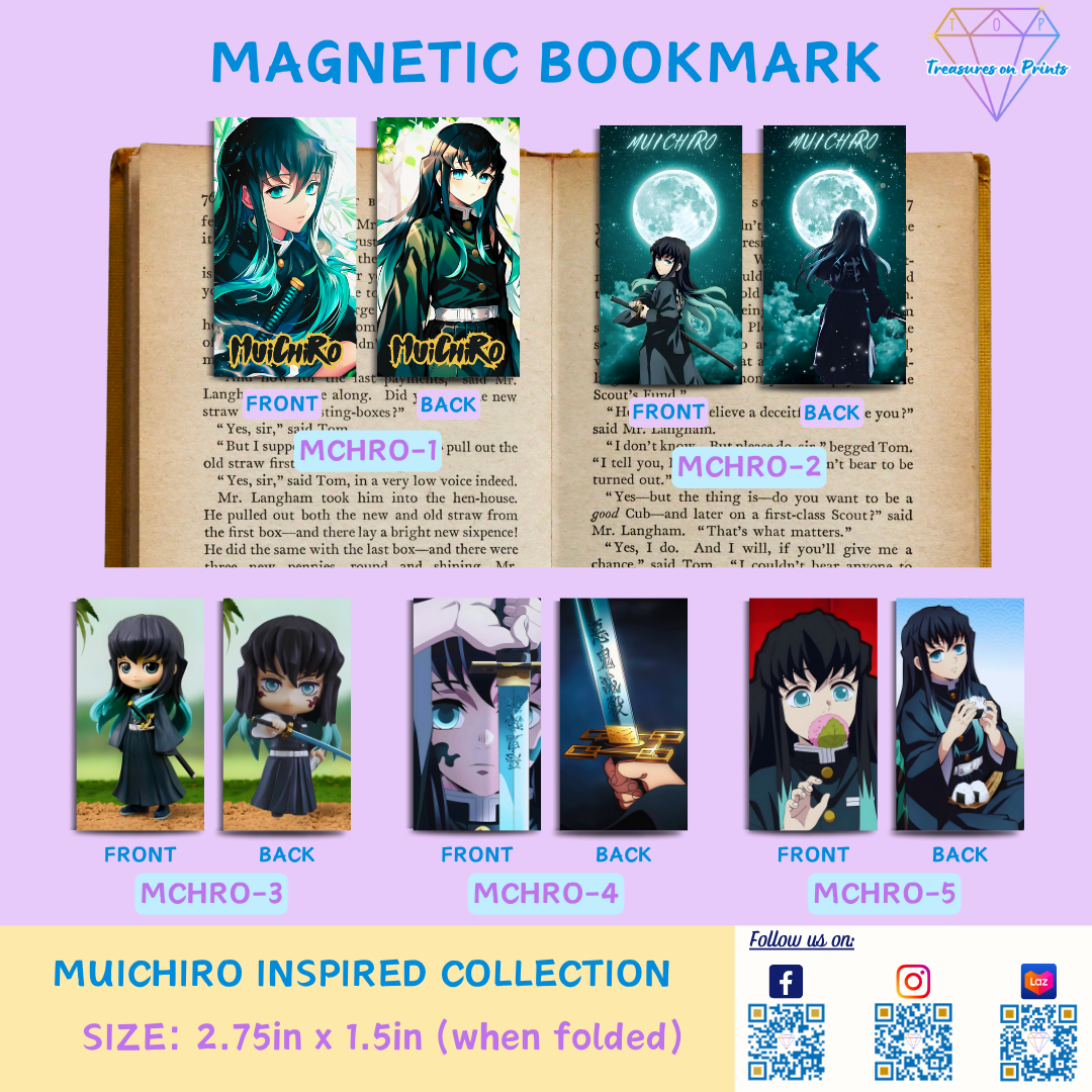 Cute Demon Slayer Muichiro Collection Bookmark Paper Page Holder ...